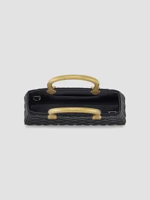 BVLGARI Serpenti Textured Satin Top Handle Bag