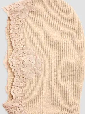 Valentino Garavani Vlogo Signature Cashmere And Lace Hood