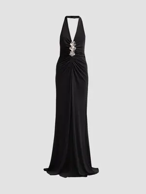 Cinq À Sept Kessan Embellished Halter Gown