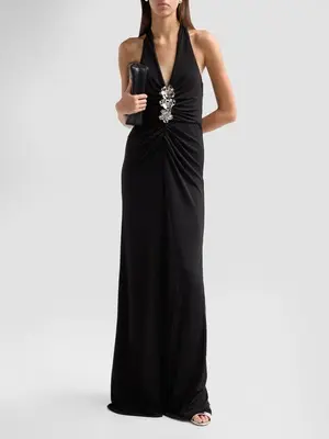 Cinq À Sept Kessan Embellished Halter Gown