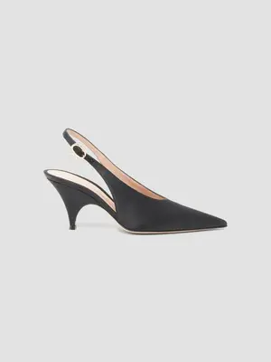 GIANVITO ROSSI Sofia 70mm Crepe Satin Slingback Pumps - Black