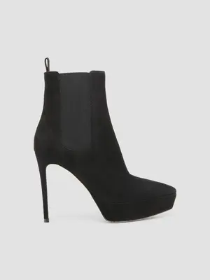GIANVITO ROSSI 120mm Suede Chelsea Boots Black