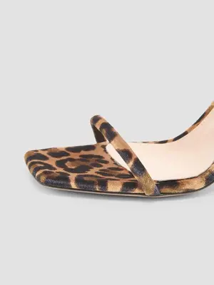 GIANVITO ROSSI 95mm Leopard-print Velvet Sandals