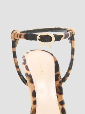 GIANVITO ROSSI 95mm Leopard-print Velvet Sandals