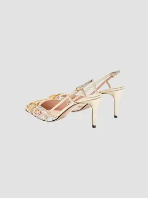 Valentino Garavani Vlogo Signature 80mm Slingback Pumps Décollet