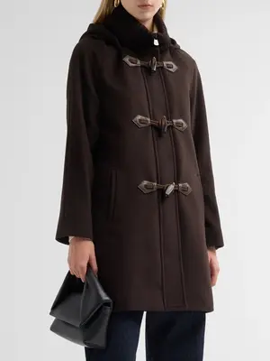 Cinzia Rocca Virgin Wool Toggle Hooded Coat