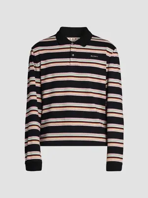 Marni Striped Cotton Slim-fit Polo Shirt - Pale Mint
