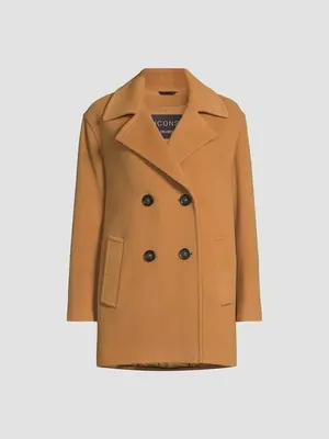 Cinzia Rocca Icons Notch Collar Peacoat - Camel