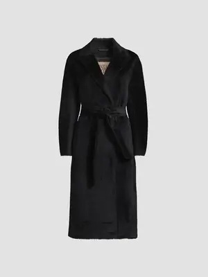 Cinzia Rocca Pressed Alpaca-blend Wrap Jacket - Midnight