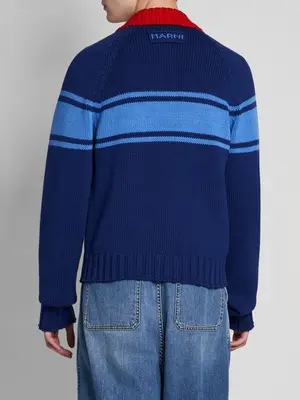 Marni Colorblocked Cotton Zip-front Cardigan