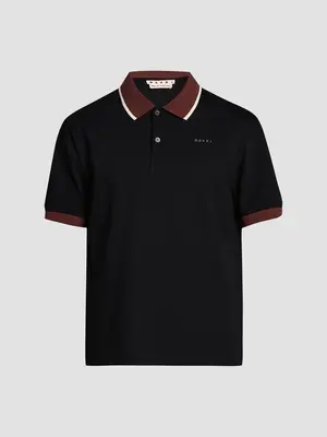 Marni Slim-fit Cotton Polo Shirt - Black