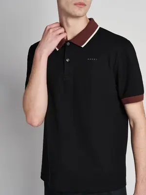 Marni Slim-fit Cotton Polo Shirt - Black