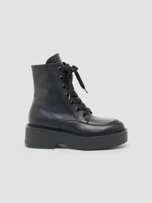 GIANVITO ROSSI 20mm Leather Lace-up Boots - Black