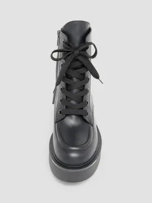 GIANVITO ROSSI 20mm Leather Lace-up Boots - Black