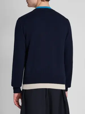 Marni Contrast Trim Cashmere Crewneck Sweater