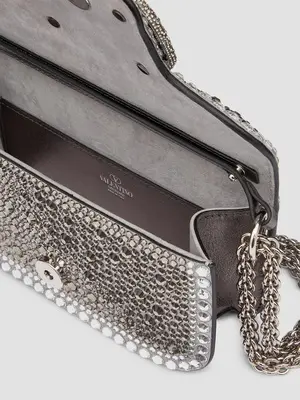 Valentino Garavani Small Locò Top Handle Bag With Rhinestones