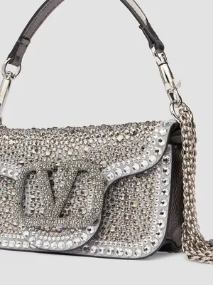 Valentino Garavani Small Locò Top Handle Bag With Rhinestones