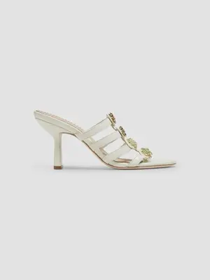 Cinq À Sept Emmy Crystal-embellished Strappy Leather Sandals - Ivory