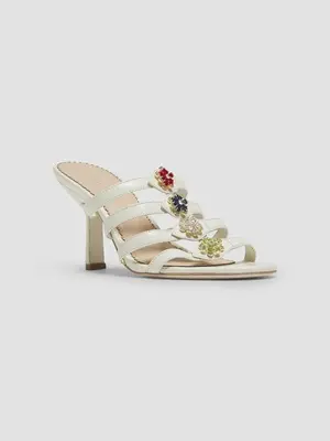 Cinq À Sept Emmy Crystal-embellished Strappy Leather Sandals - Ivory