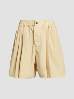 Marni Pleated Cotton Shorts - Corn