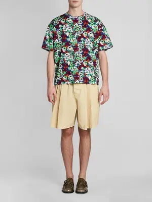 Marni Pleated Cotton Shorts - Corn