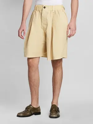 Marni Pleated Cotton Shorts - Corn