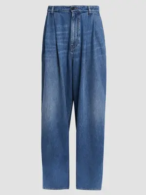 Marni Pleated-front High-rise Wide-leg Jeans - Ocean