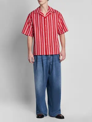 Marni Striped Cotton-blend Camp Shirt