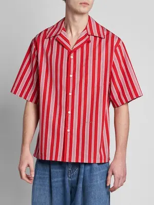 Marni Striped Cotton-blend Camp Shirt