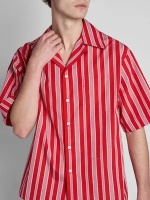 Marni Striped Cotton-blend Camp Shirt