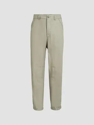 Brunello Cucinelli Linen Micro Chevron Trousers With Drawstrings - Sage