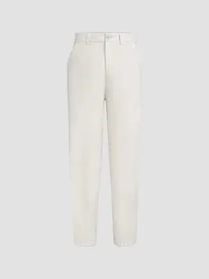 Brunello Cucinelli Linen Micro Chevron Trousers With Drawstrings - Shell
