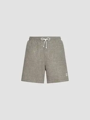 Brunello Cucinelli Flower Print Nylon Swim Shorts - Brown
