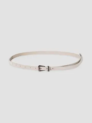Brunello Cucinelli Suede Belt With Shiny Loop - Buff