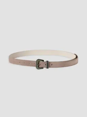 Brunello Cucinelli Suede Belt With Shiny Loop - Light Brown
