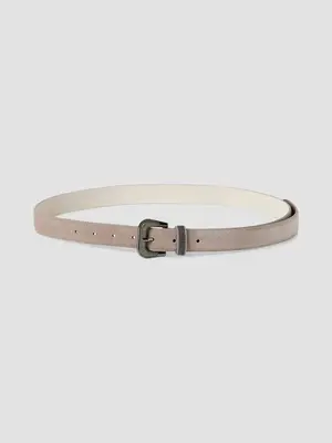 Brunello Cucinelli Suede Belt With Shiny Loop - Light Brown