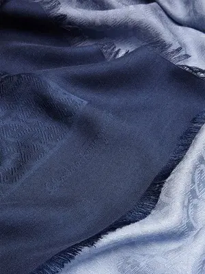 FERRAGAMO Gancini Silk & Wool Shawl - Ocean