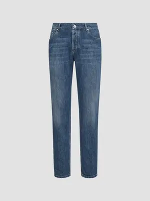 Brunello Cucinelli Lightweight Denim Traditional Fit Five-pocket Jeans - Medium Denim