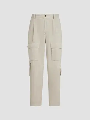 Brunello Cucinelli Gart-dyed Trousers In Cotton Narrow Wale Corduroy - Beige