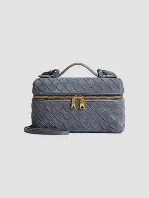 Bottega Veneta Bang Bang Intrecciato Suede Vanity Case - Cloudy