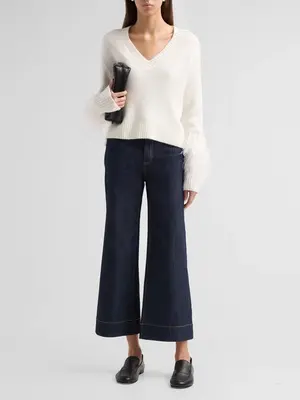 Cinq À Sept Brianne Feather-trim V-neck Sweater