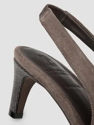 Brunello Cucinelli Suede Snip-toe Slingback Pumps