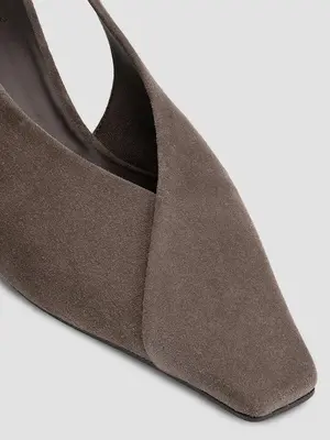 Brunello Cucinelli Suede Snip-toe Slingback Pumps