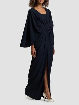 Amsale Draped Twist Jersey Gown - Navy