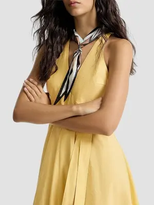 Brunello Cucinelli Techno Cotton Poplin Belted Dress - Yellow