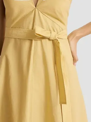 Brunello Cucinelli Techno Cotton Poplin Belted Dress - Yellow