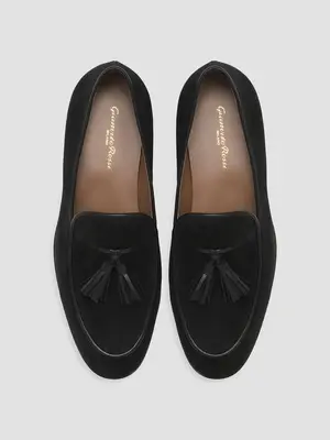 GIANVITO ROSSI Julio Suede Loafers - Black
