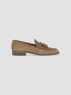 GIANVITO ROSSI Julio Suede Loafers Camel