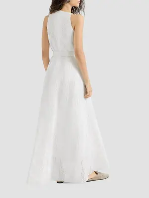 Brunello Cucinelli Techno Cotton Poplin Broderie Anglaise Dress
