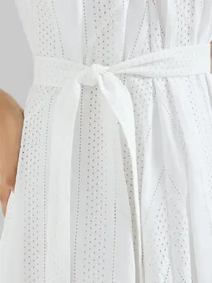 Brunello Cucinelli Techno Cotton Poplin Broderie Anglaise Dress